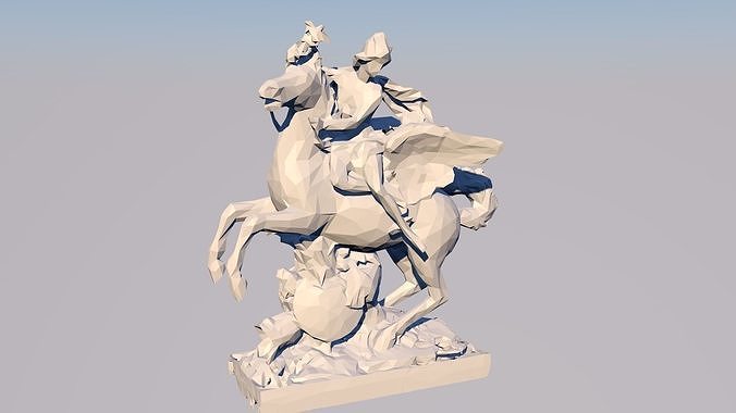 Mercure Monte sur Pegase 3D Statue Sculpture Model Low Poly 2019 3D ...