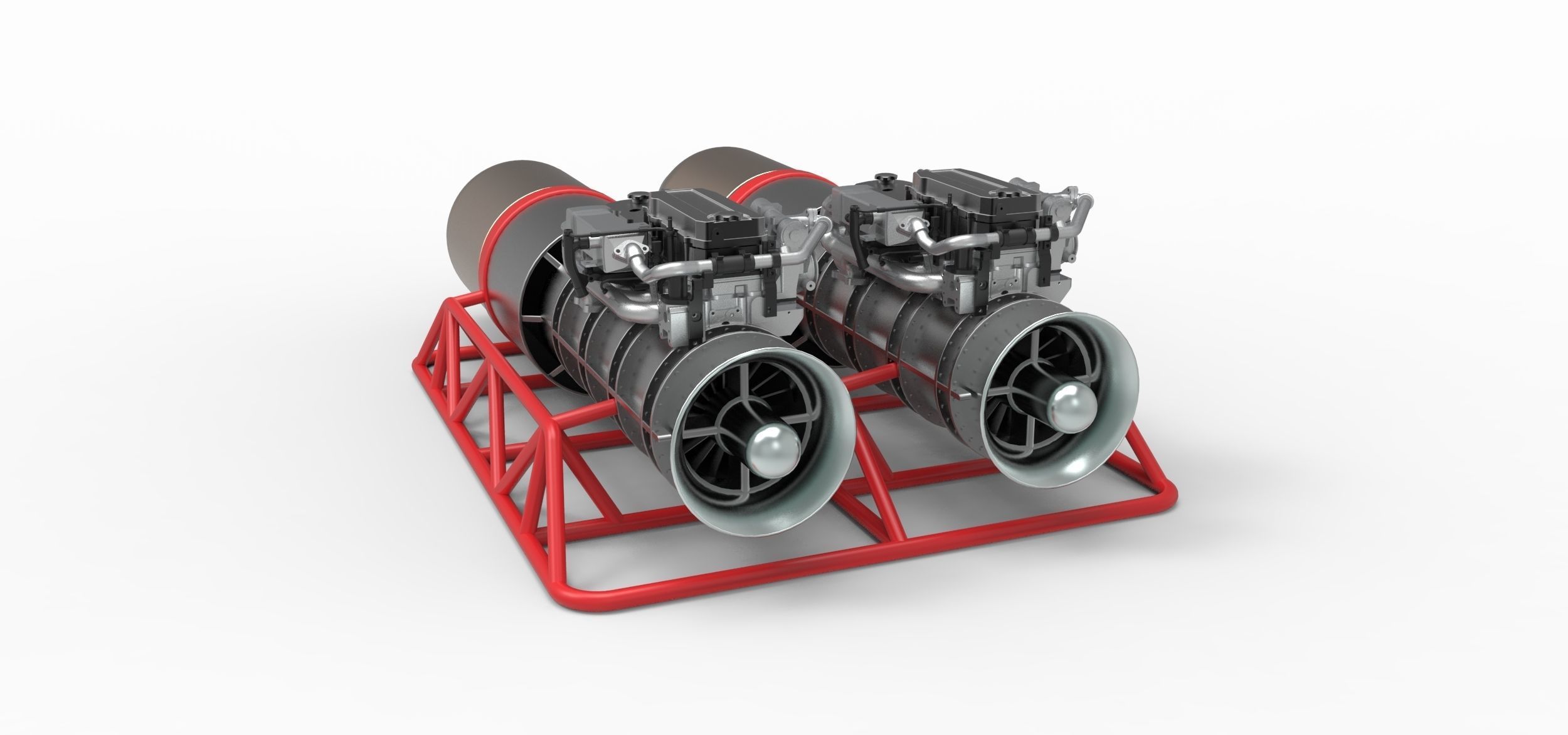 Jet engines with frame 3D model | CGTrader