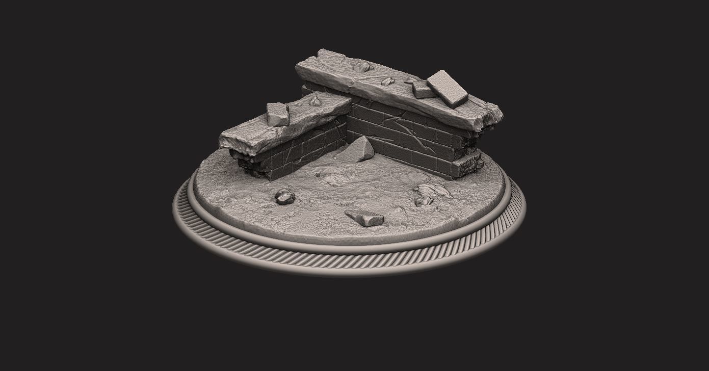custom rubble Base for miniatures - Figures - version 02 3D model 3D ...