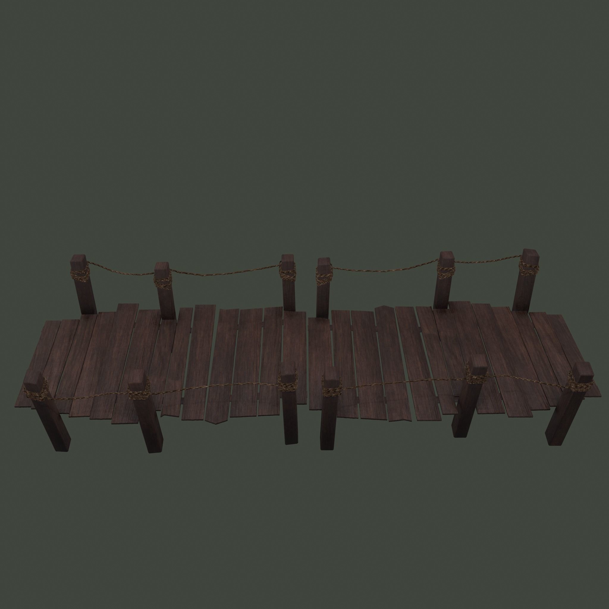 3D model Wooden Straight Modular Dock 2 Piece Set VR / AR / low-poly ...
