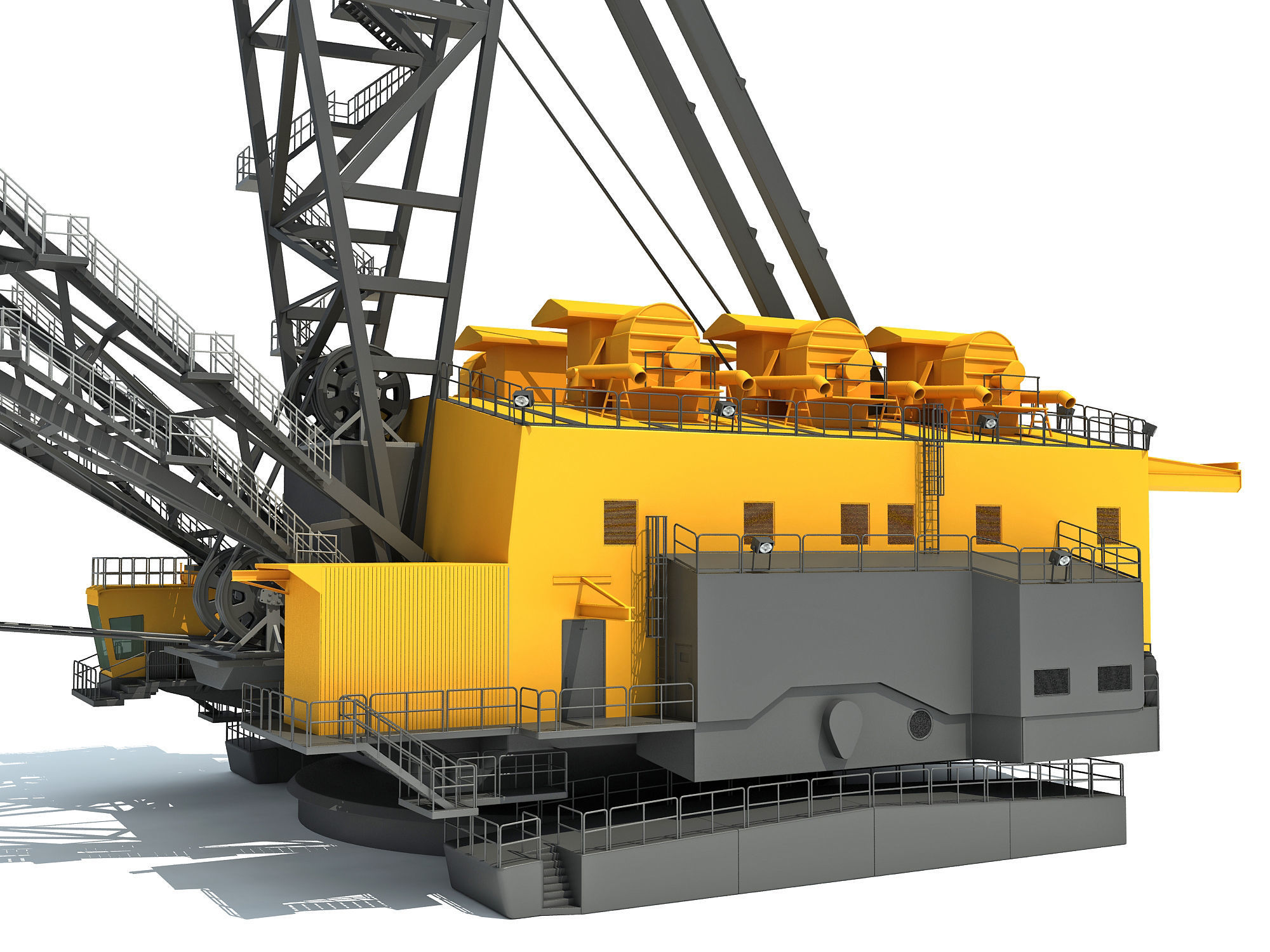 Dragline crane 3D model | CGTrader