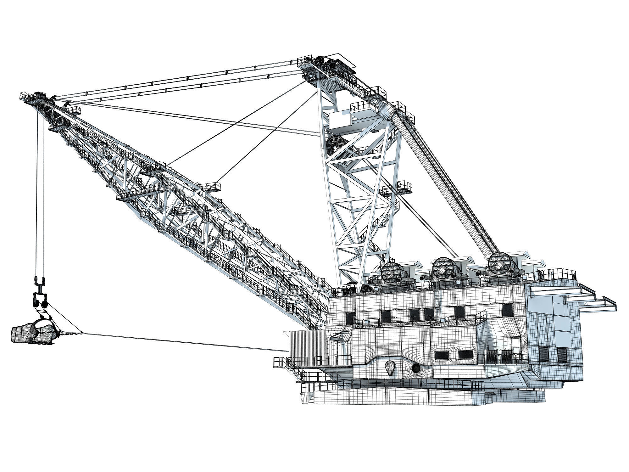 Dragline crane 3D model | CGTrader