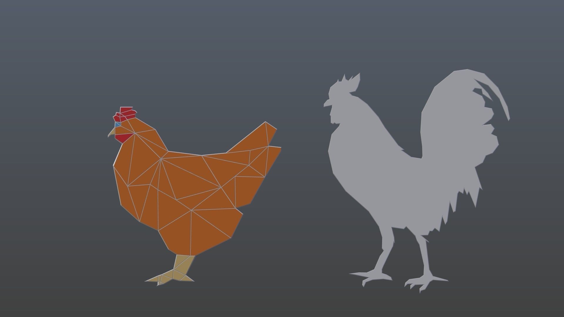 Low poly chicken symbols free VR / AR / low-poly 3D model | CGTrader