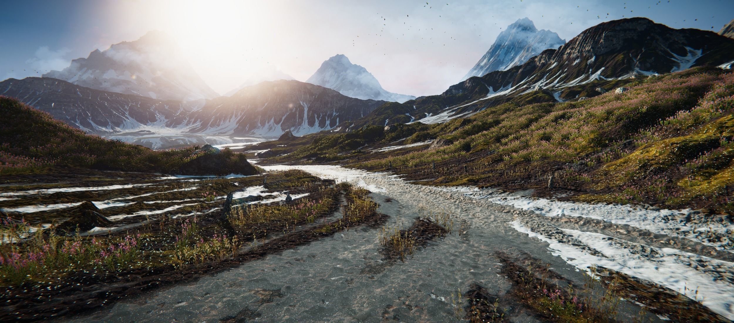 3D model Mountain Lake Valley Environment - Unity 2017 Project VR / AR ...