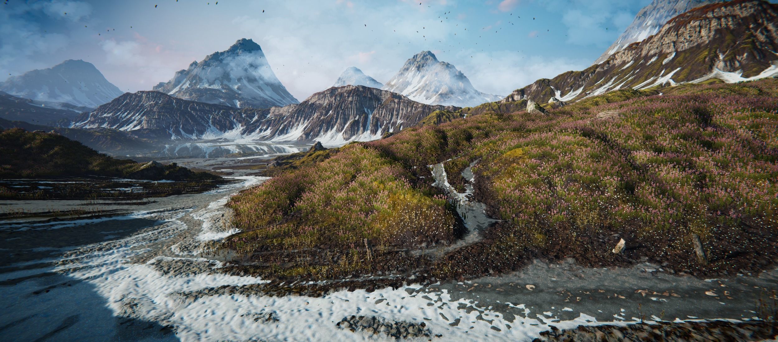 3D model Mountain Lake Valley Environment - Unity 2017 Project VR / AR ...