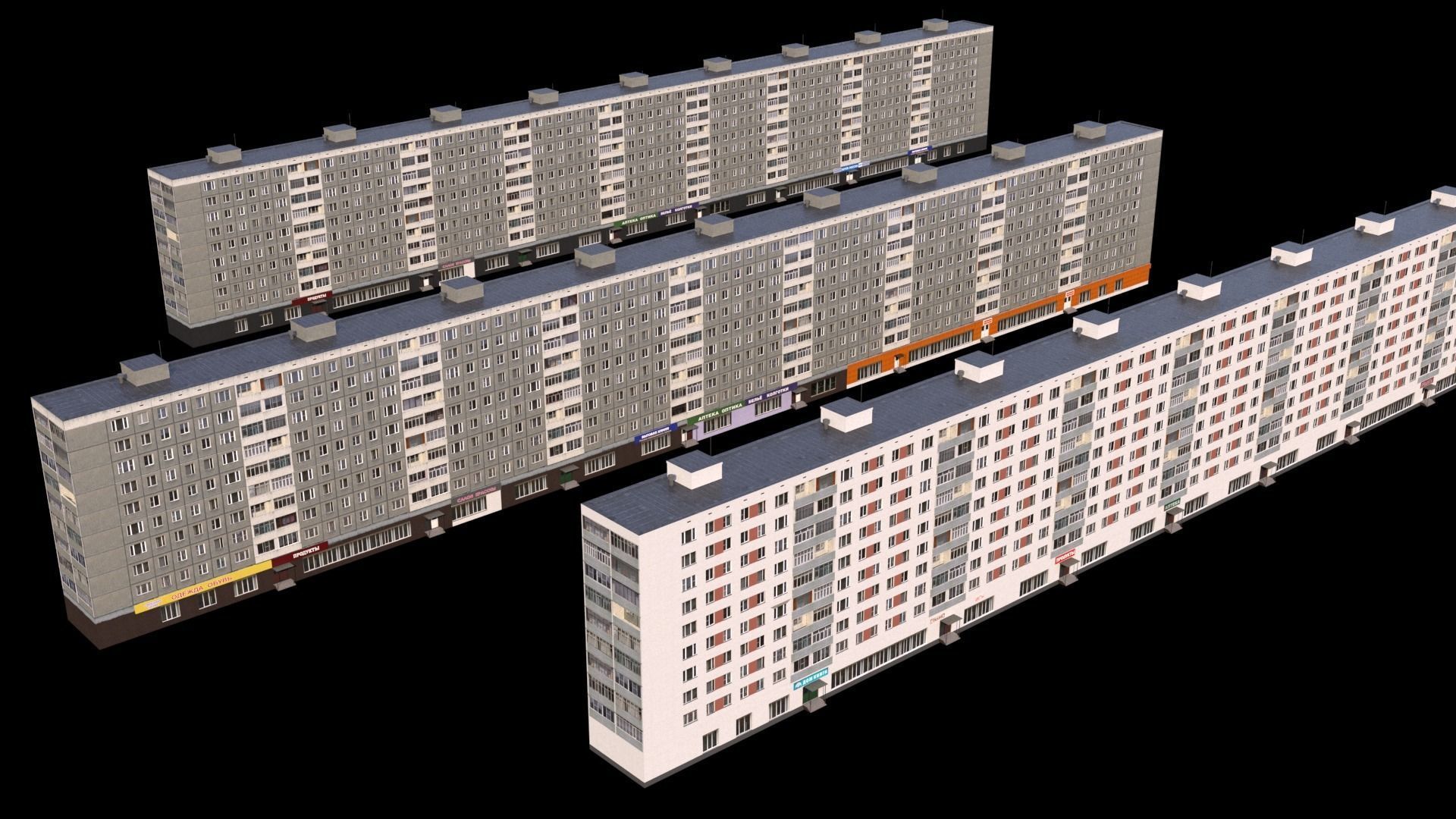 Russian buildings pack 3D model | CGTrader