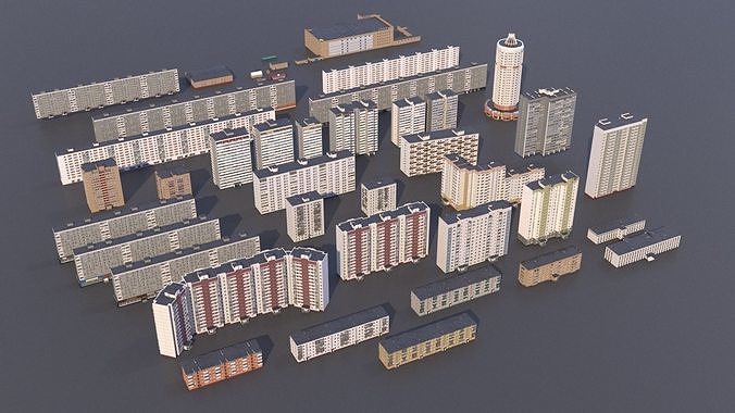 Russian buildings pack 3D model | CGTrader
