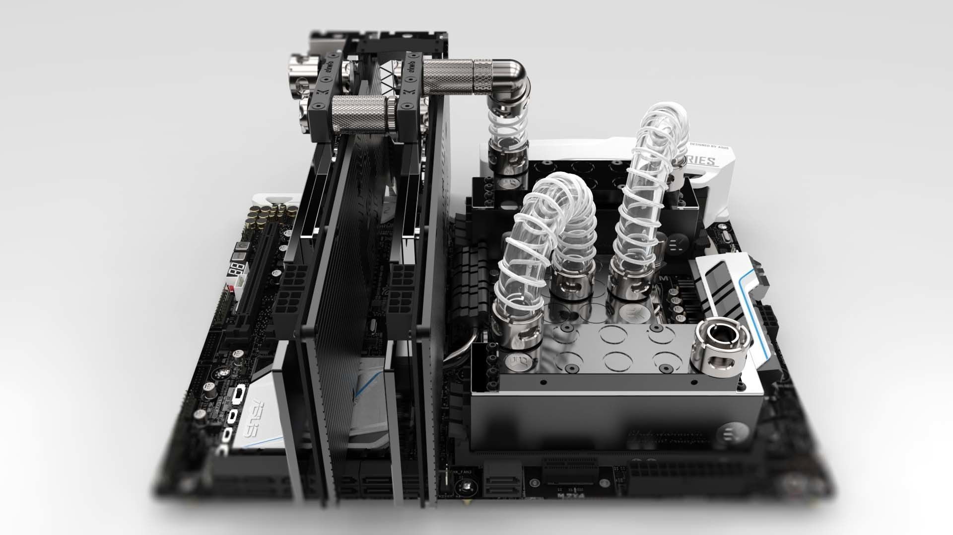 Water Cooled PC Motherboard Assembly 3D model | CGTrader
