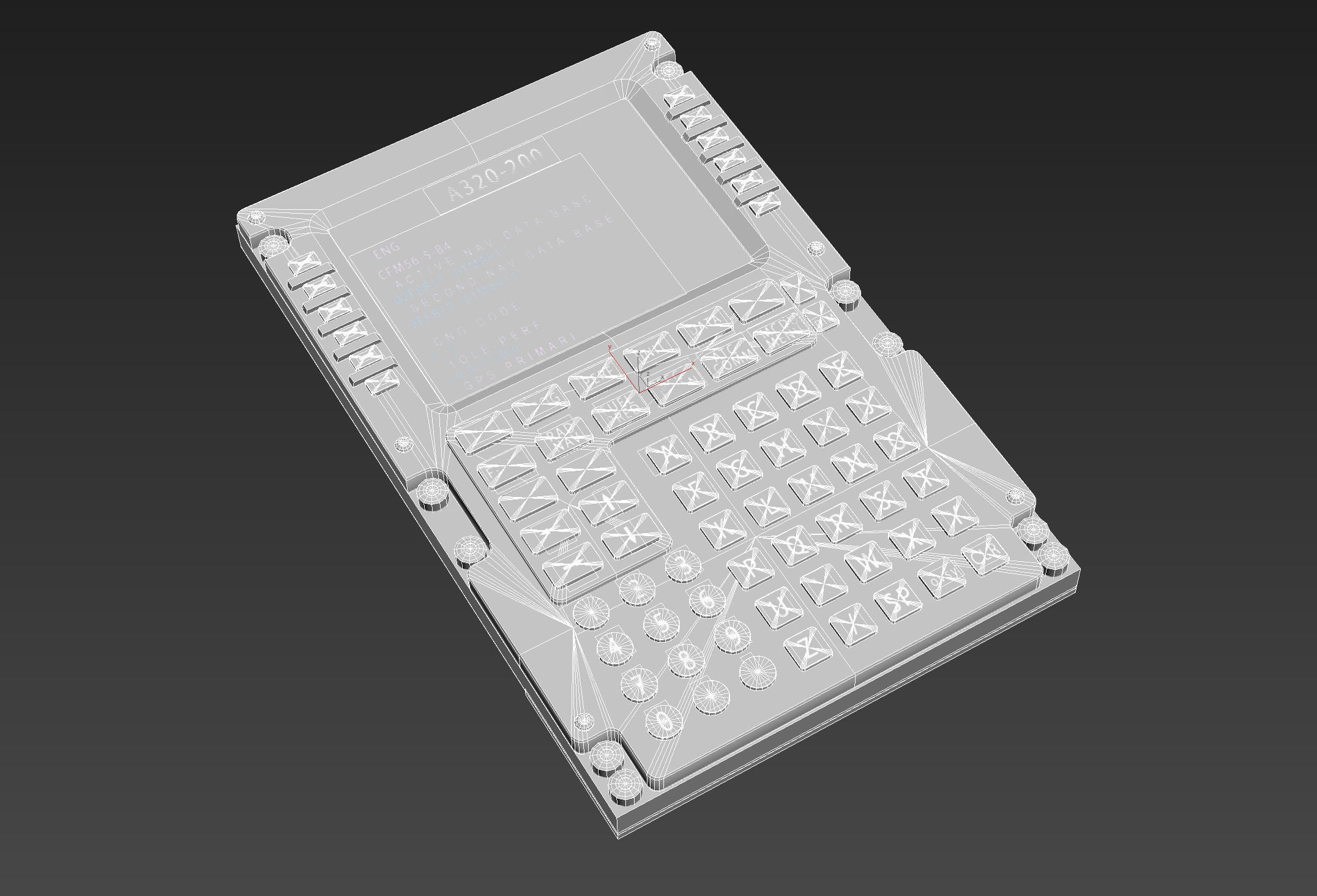 3D model Multipurpose Control and Display Unit VR / AR / low-poly ...