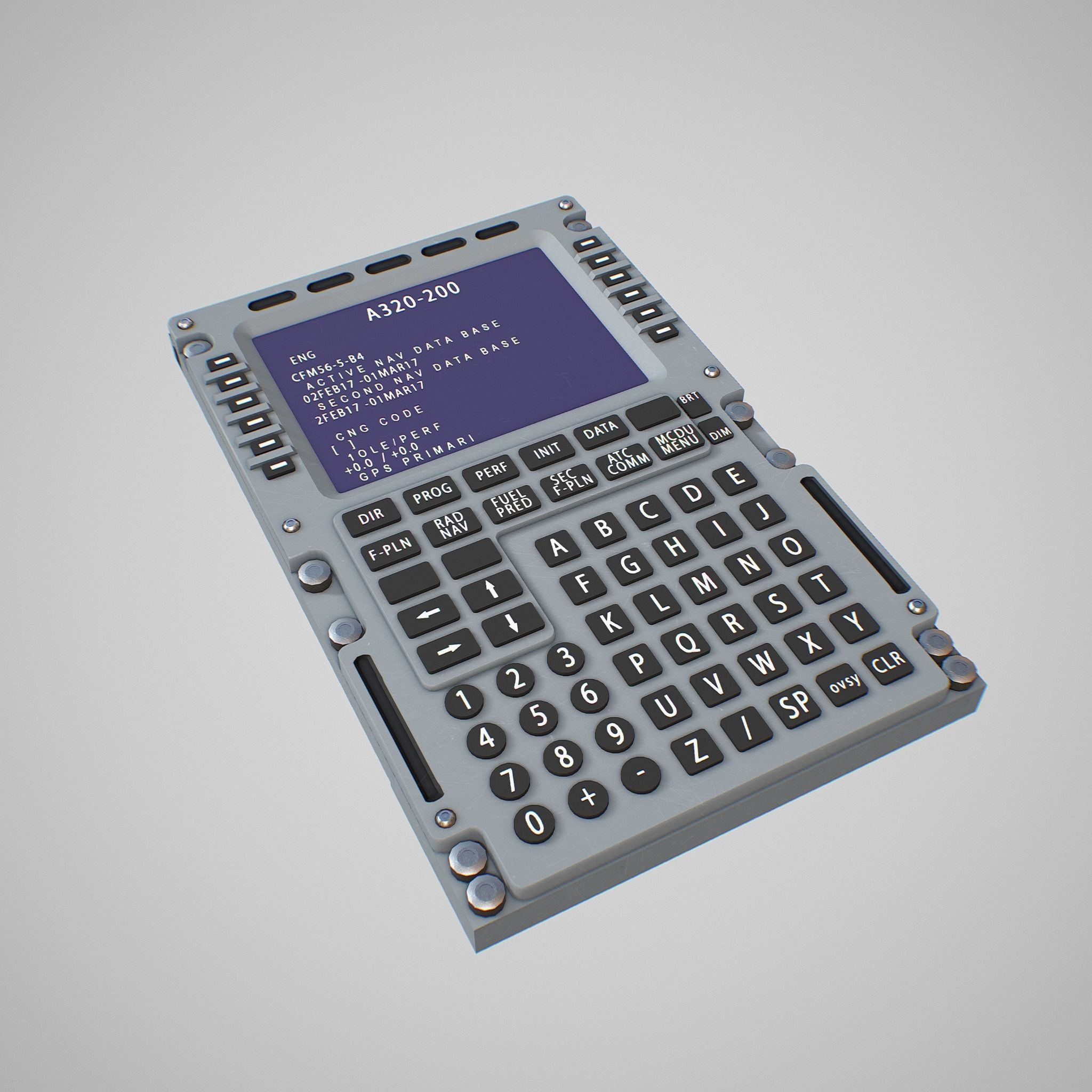 3D model Multipurpose Control and Display Unit VR / AR / low-poly ...