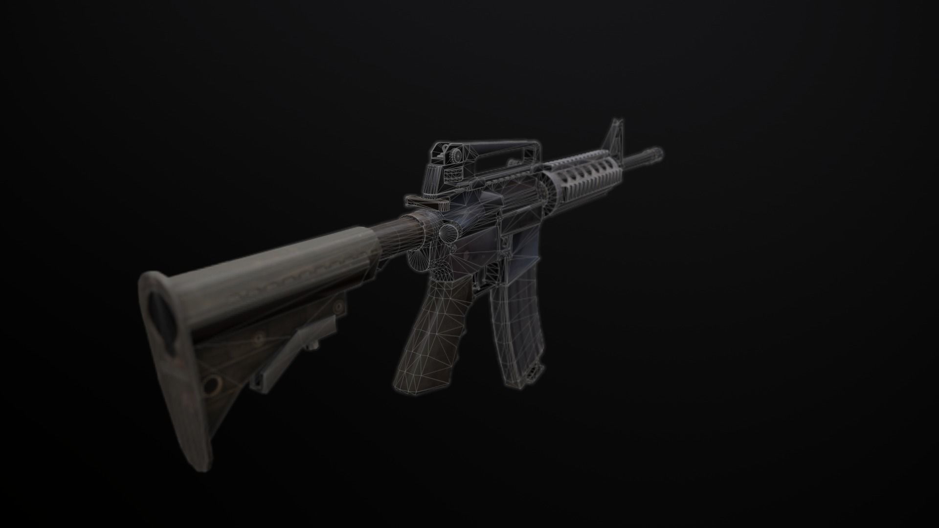 3D model M4A1 Assault Rifle - Model and Textures Low-poly Game Ready VR ...