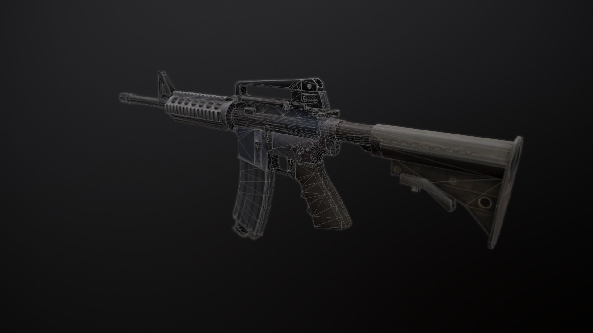 3D model M4A1 Assault Rifle - Model and Textures Low-poly Game Ready VR ...