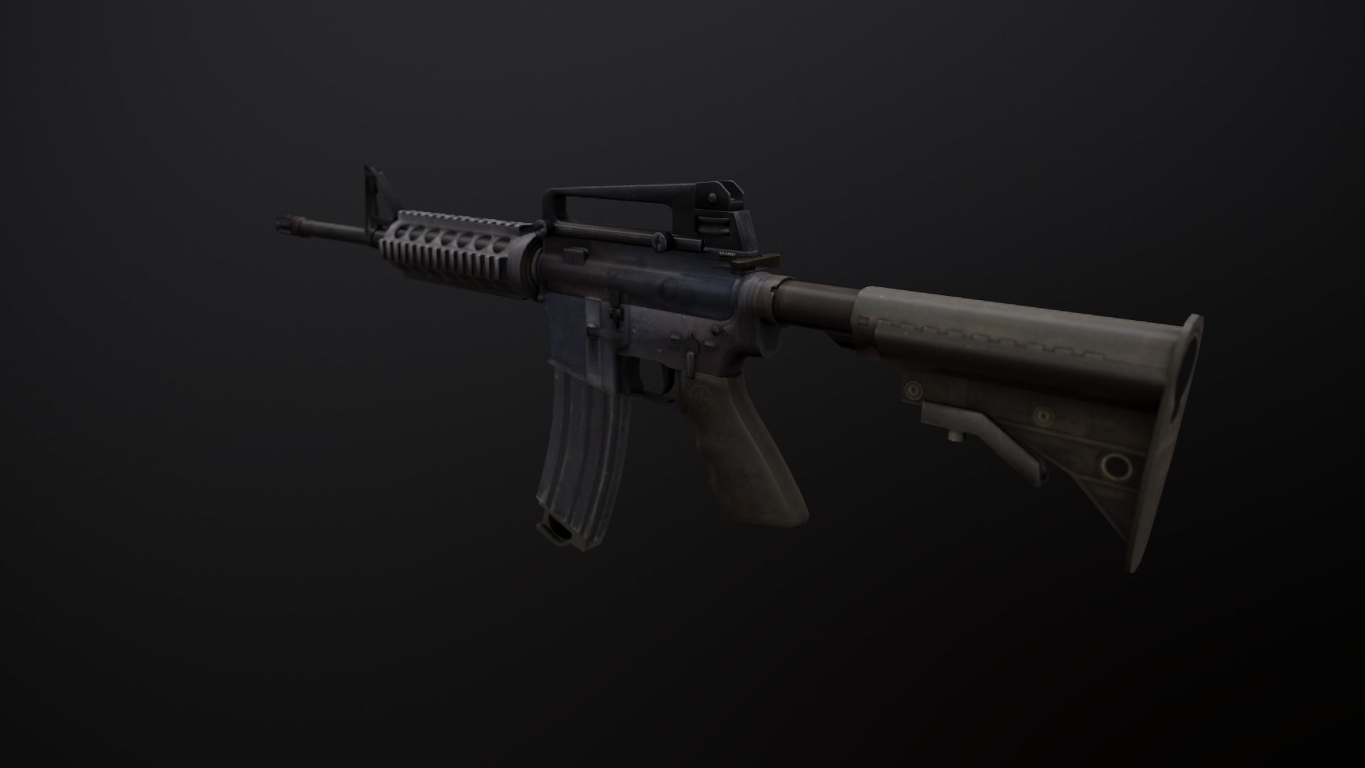 3D model M4A1 Assault Rifle - Model and Textures Low-poly Game Ready VR ...
