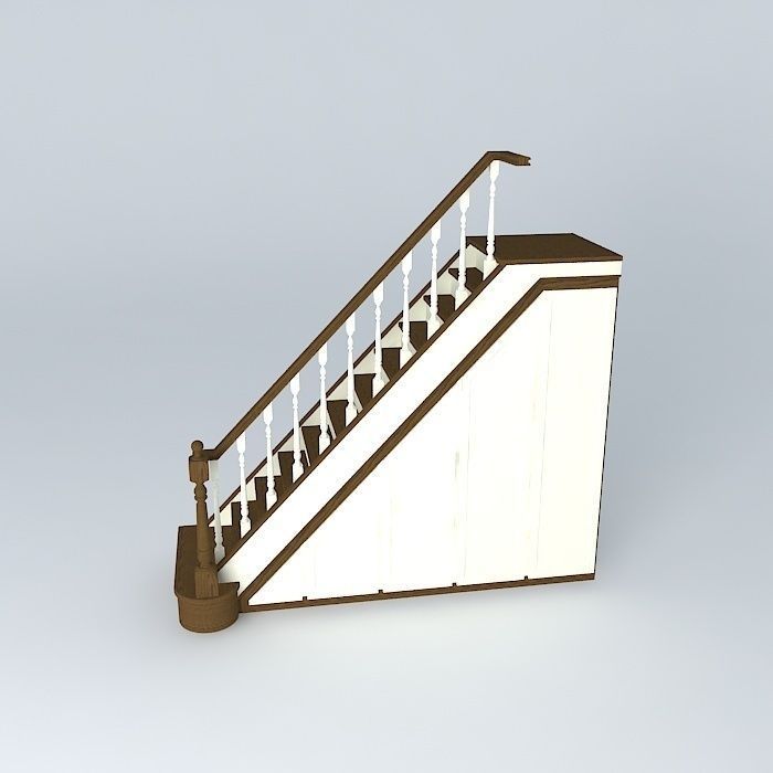 stairs wooden staircase free 3D model | CGTrader