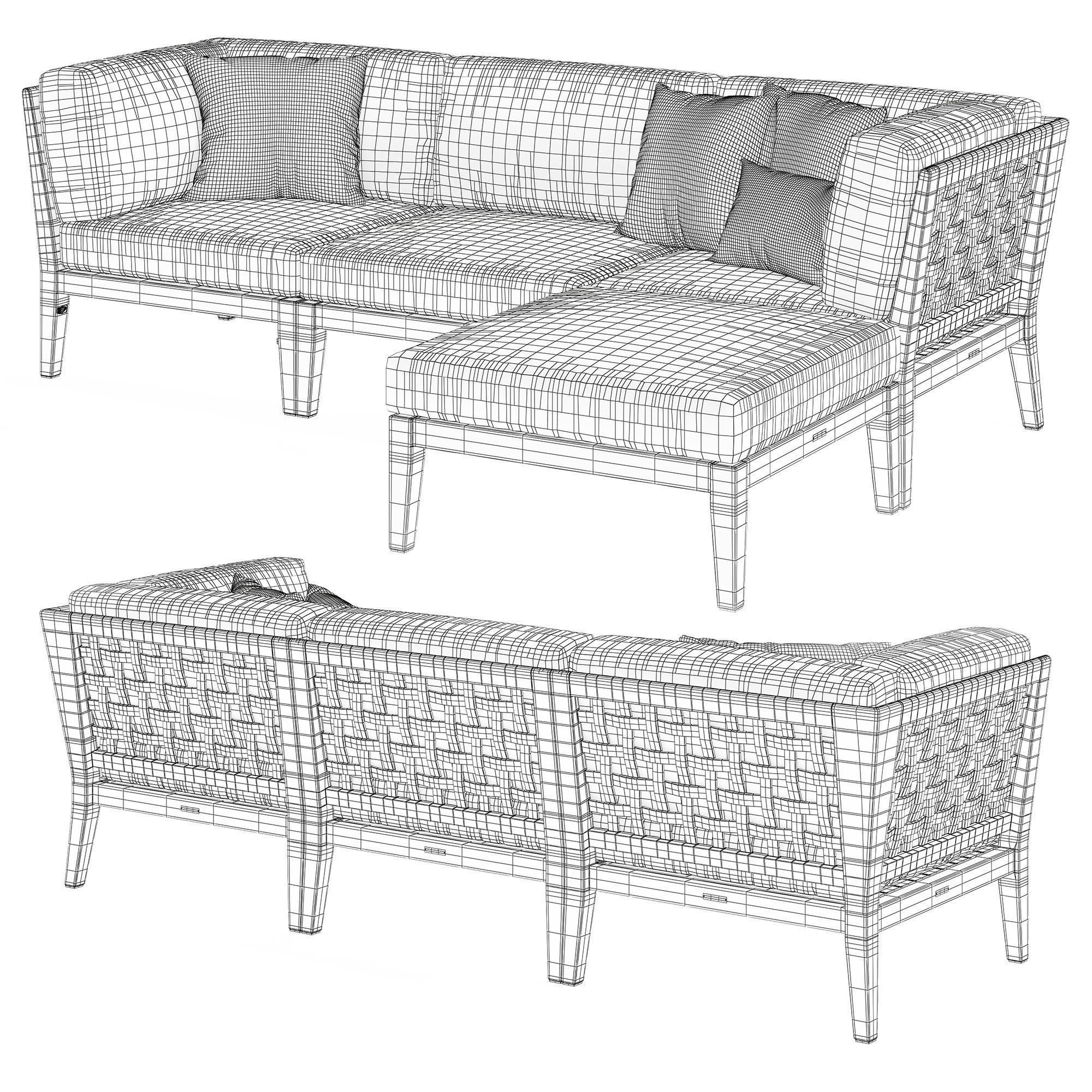 Milton Outdoor Modular Sofa 3D model | CGTrader