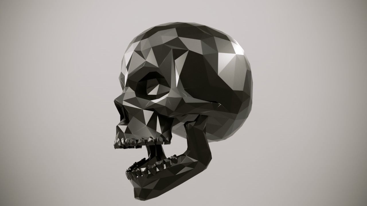 Low Poly Skull polygonal free 3D model | CGTrader