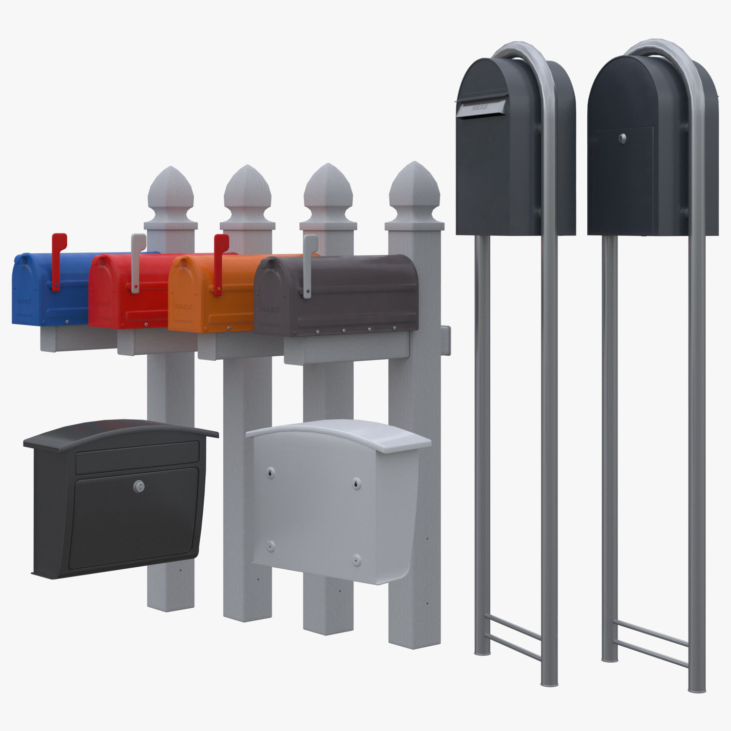 Mail box set 3D model | CGTrader