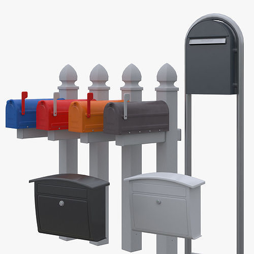 Mail box set 3D model | CGTrader