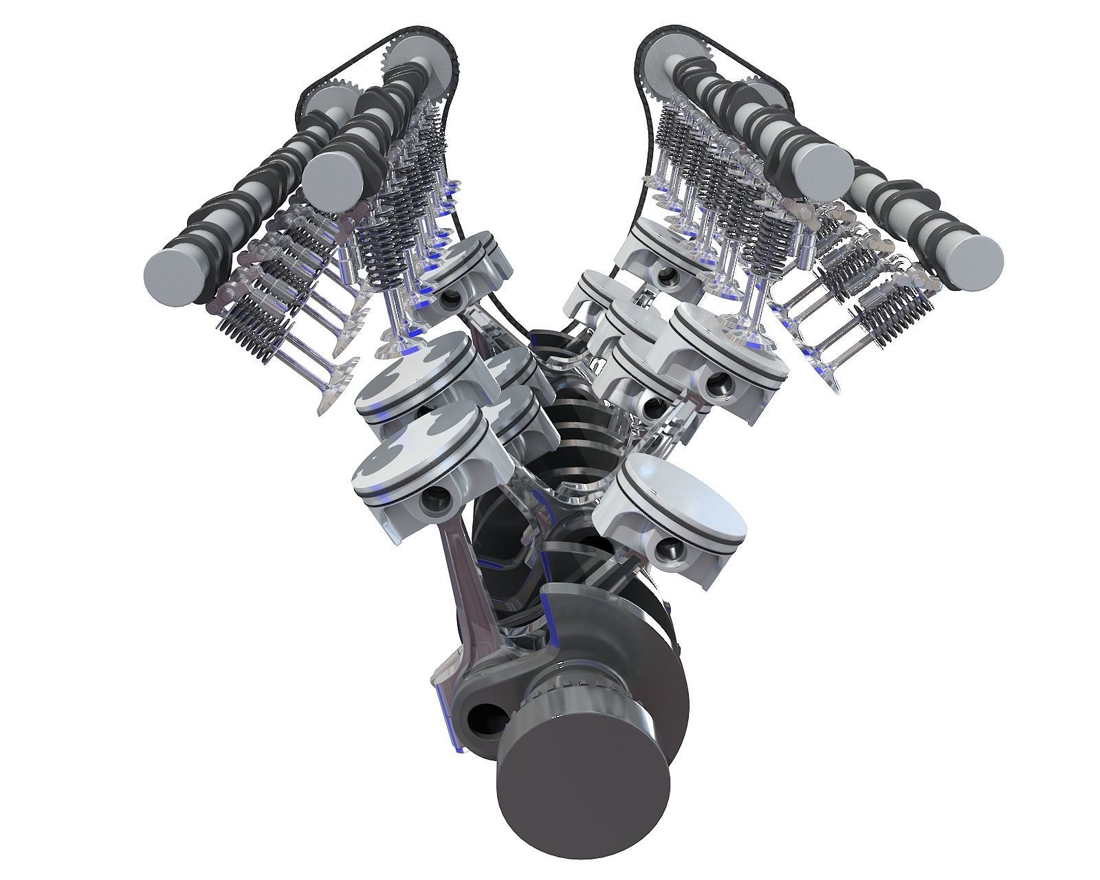 V12 Engine Cylinders Animation 3D model animated rigged | CGTrader