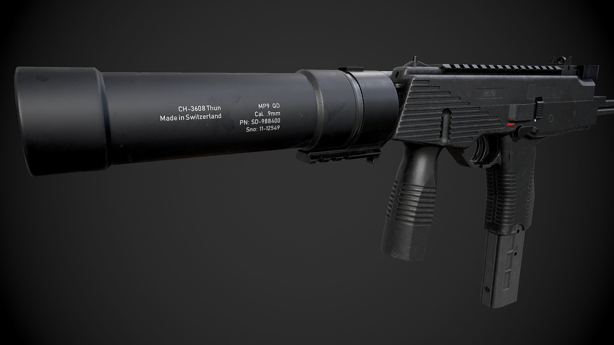 3D model MP9 Submachine Gun VR / AR / low-poly | CGTrader