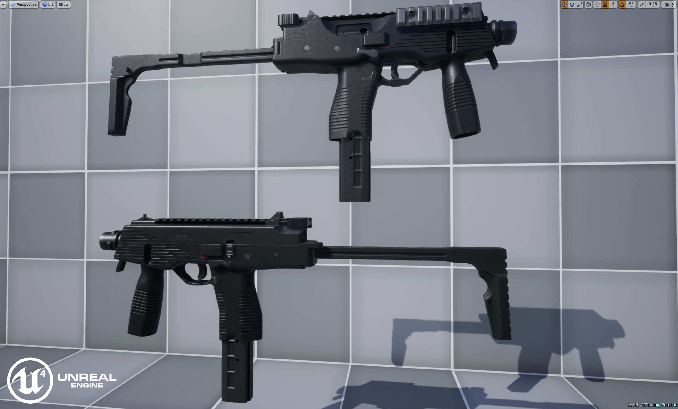 3D model MP9 Submachine Gun VR / AR / low-poly | CGTrader
