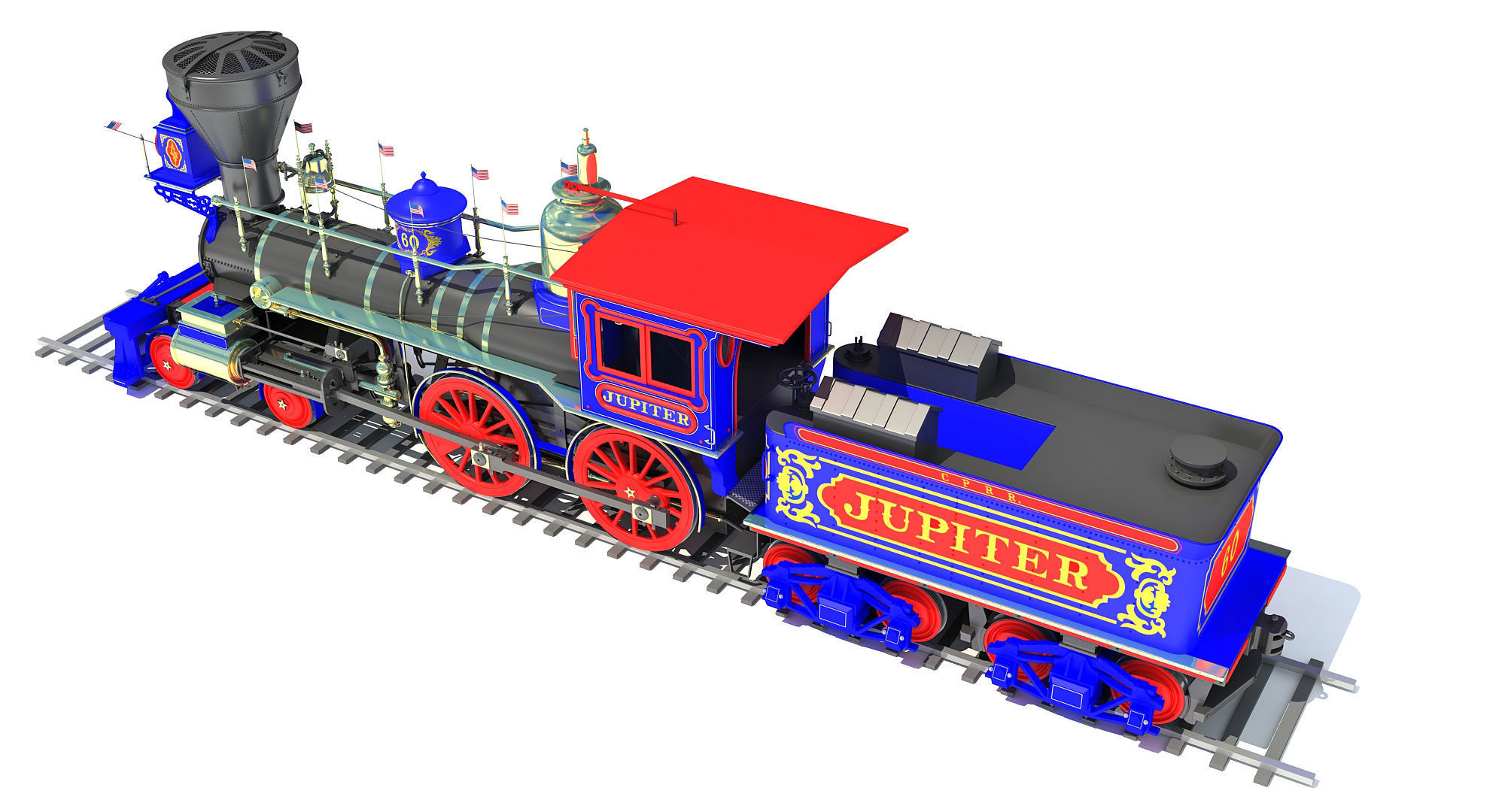 Jupiter Steam Locomotive 3D model | CGTrader