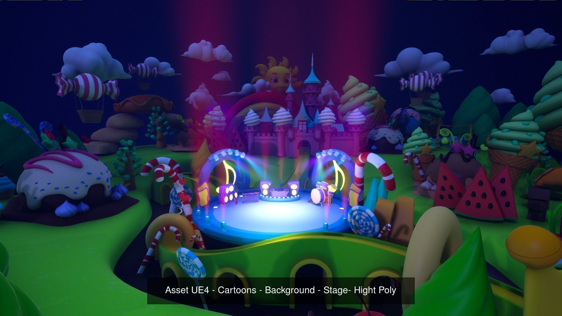 Asset - Cartoons - Background 03 - Hight Poly 3D Model Collection ...