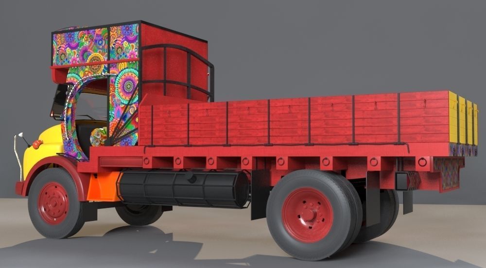 Lorry colorful truck 3D model | CGTrader