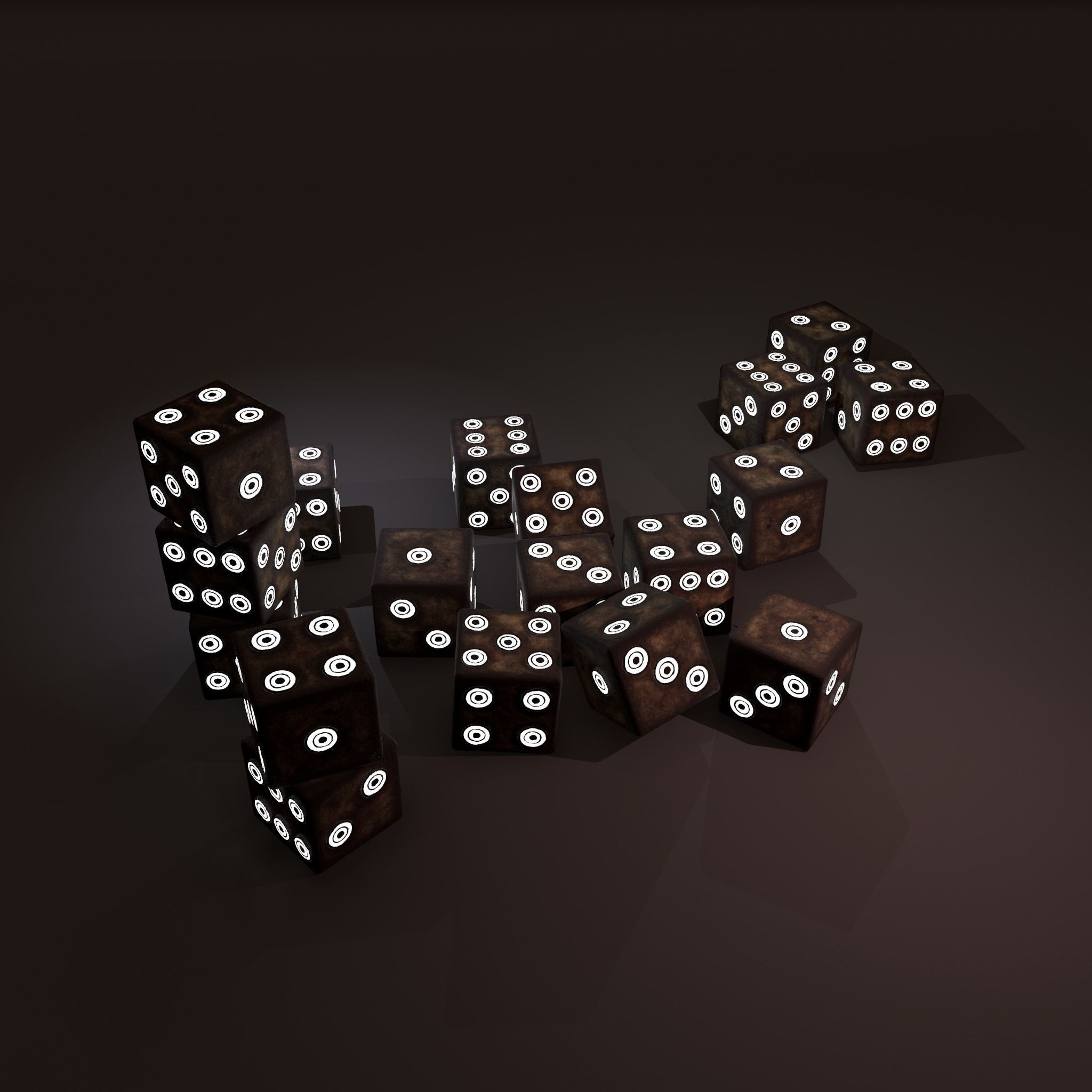 Multi-Colors Emissive Dice Package free VR / AR / low-poly 3D model ...