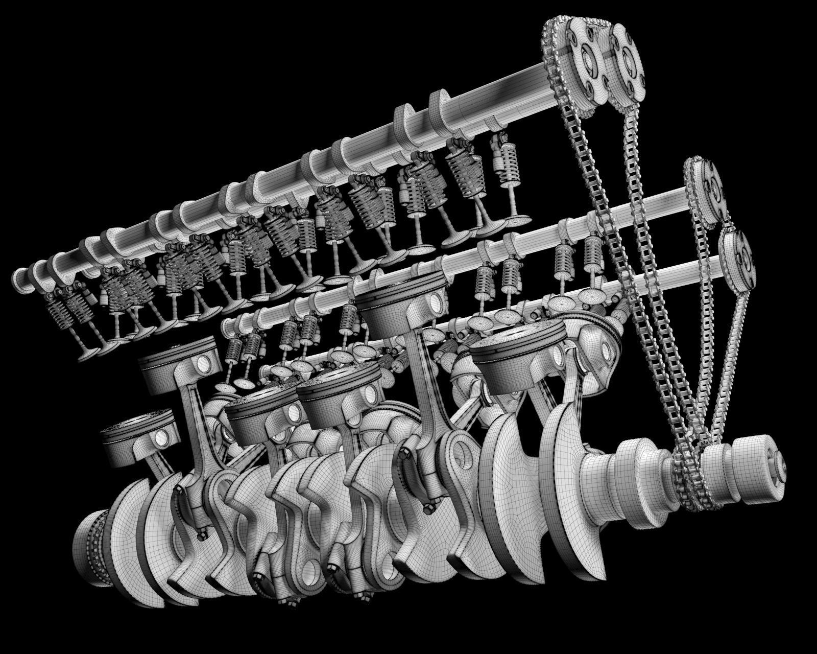 V12 Engine Animation 3D model animated rigged | CGTrader