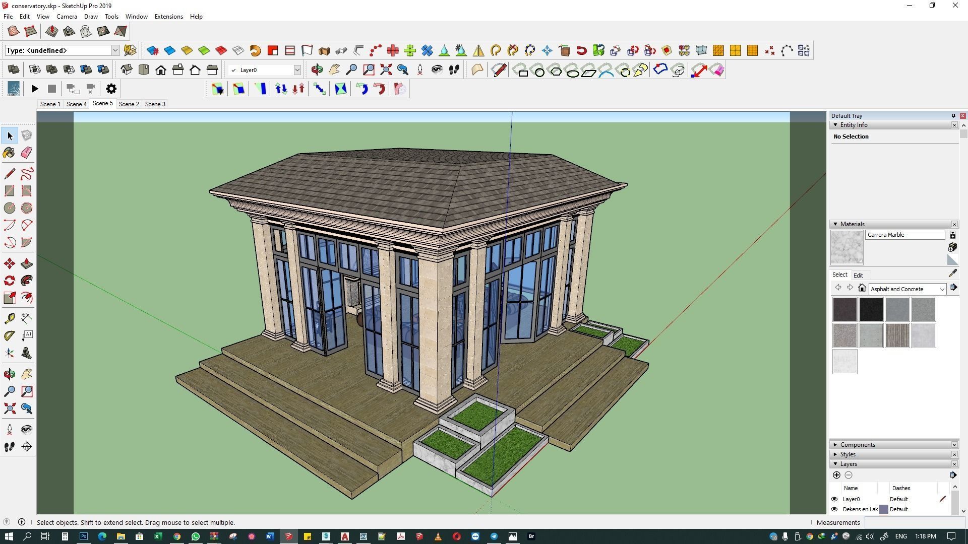 Conservatory structure sketchup model 3D model | CGTrader