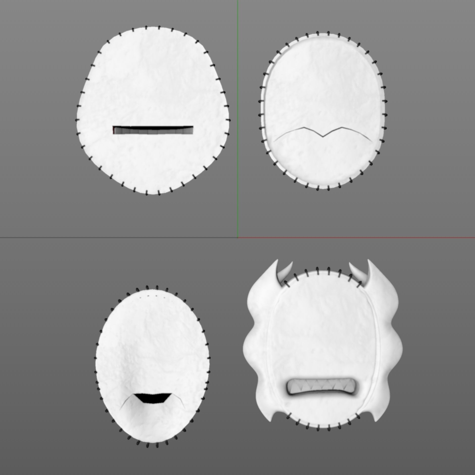 Kakuzu Masks 3D model rigged | CGTrader