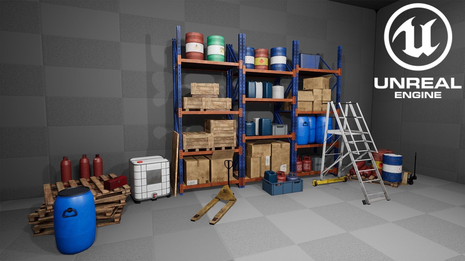 3D model UE4 - Modular Warehouse Props Pack VR / AR / low-poly | CGTrader