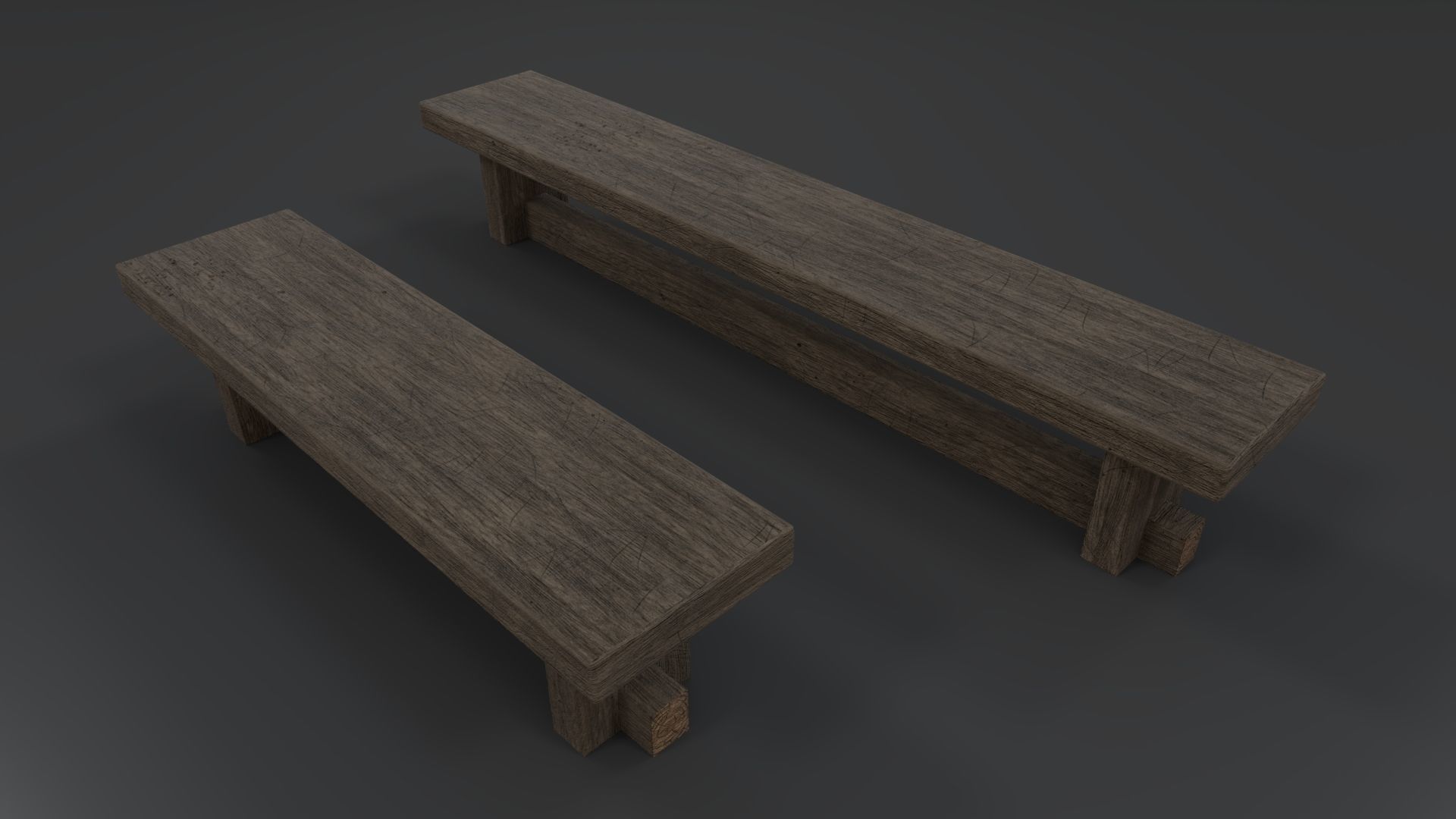3D model Medieval Benches PBR VR / AR / low-poly | CGTrader