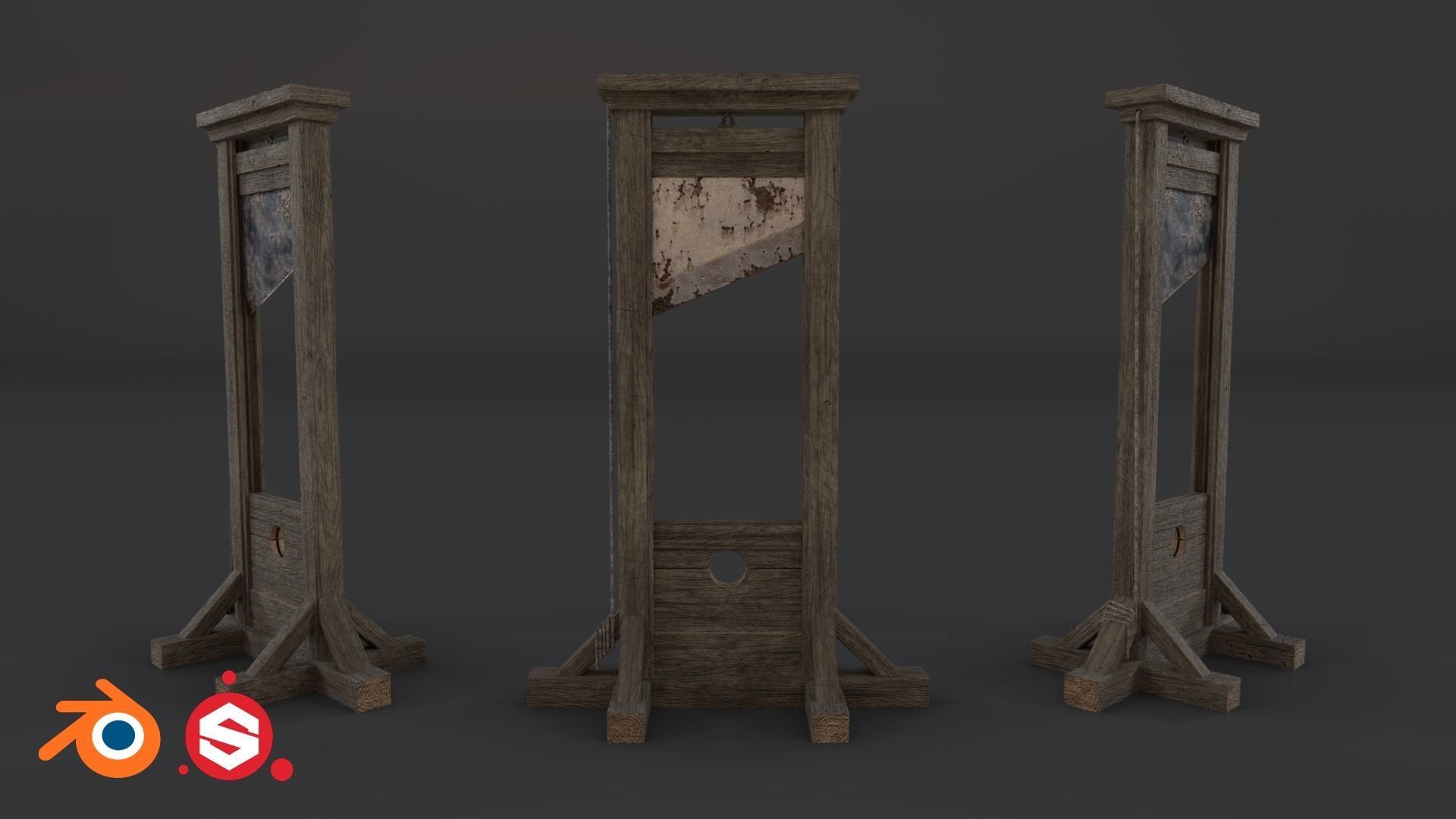 3D model Medieval Guillotine PBR 1 VR / AR / low-poly | CGTrader