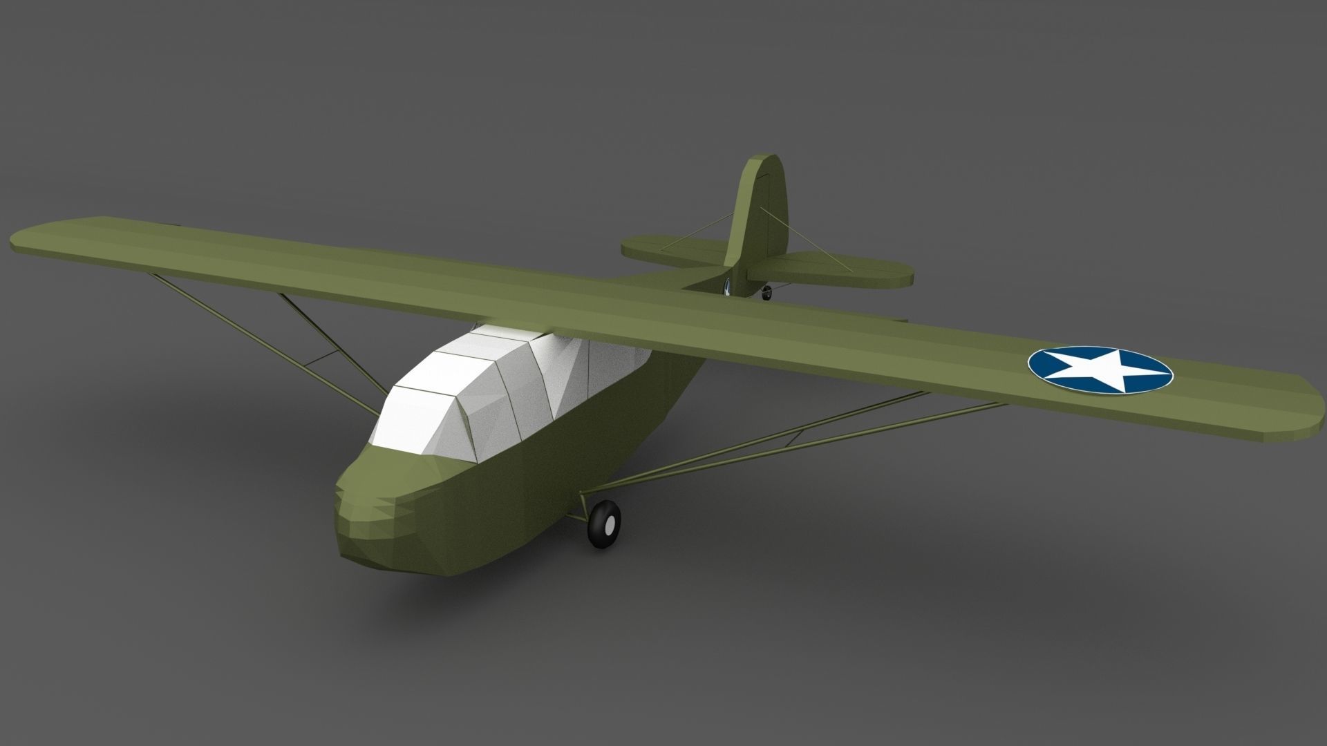 3D model Aeronca TG-5 Aircraft Bomber Low-Poly VR / AR / low-poly ...