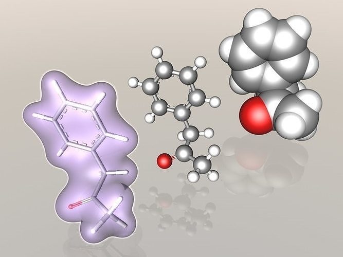 Phenylacetone molecule 3D model | CGTrader