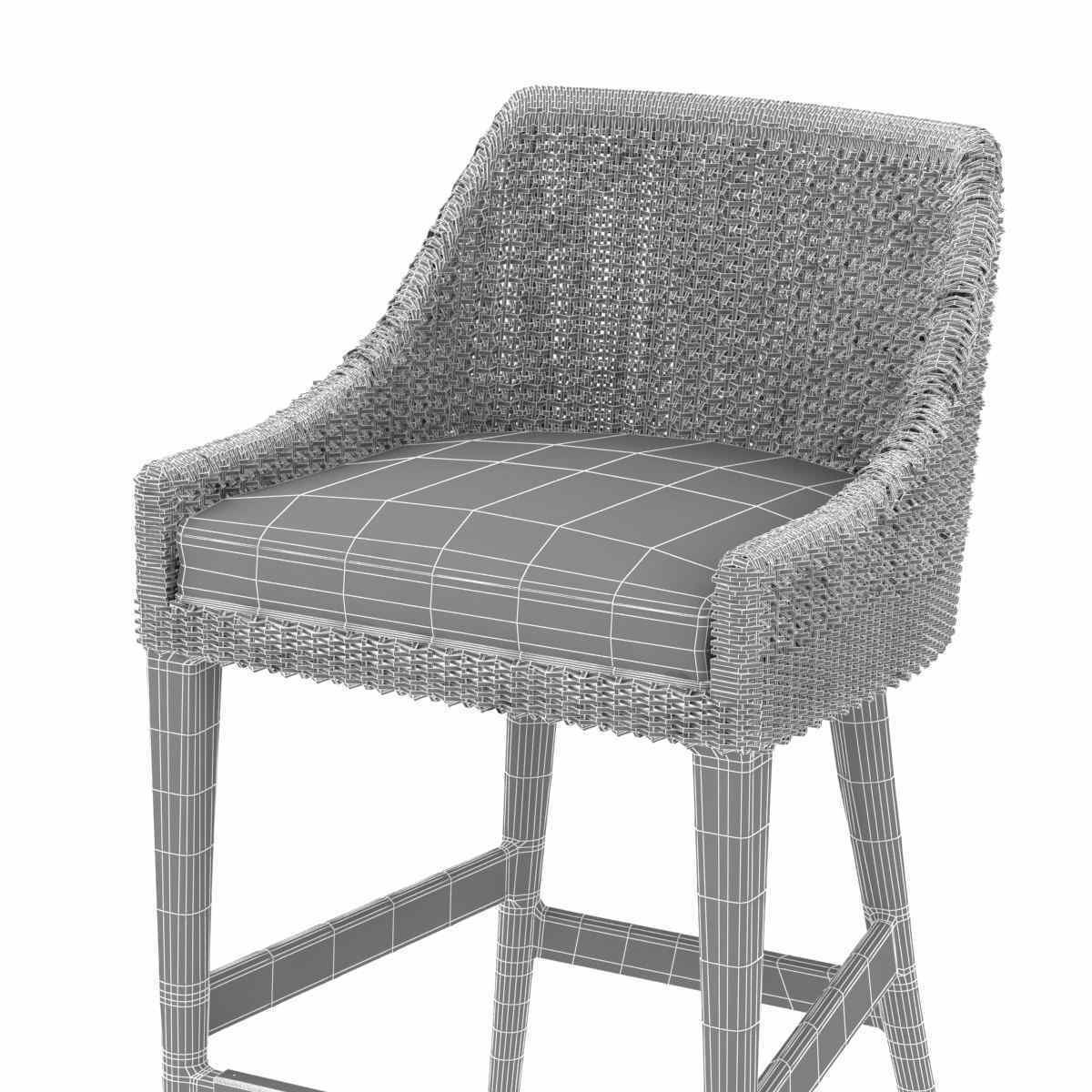 Palecek vincent counter barstool 3d model 3D model | CGTrader