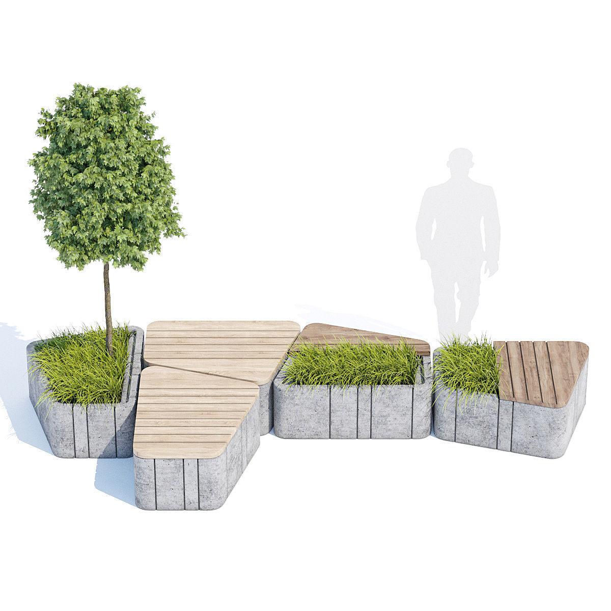 Timber seats and benches 3D model | CGTrader