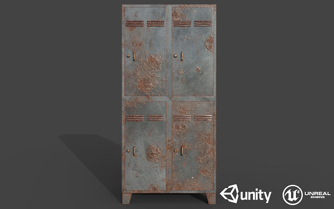 3D model Old Rusty iron Steel Cabinet VR / AR / low-poly | CGTrader