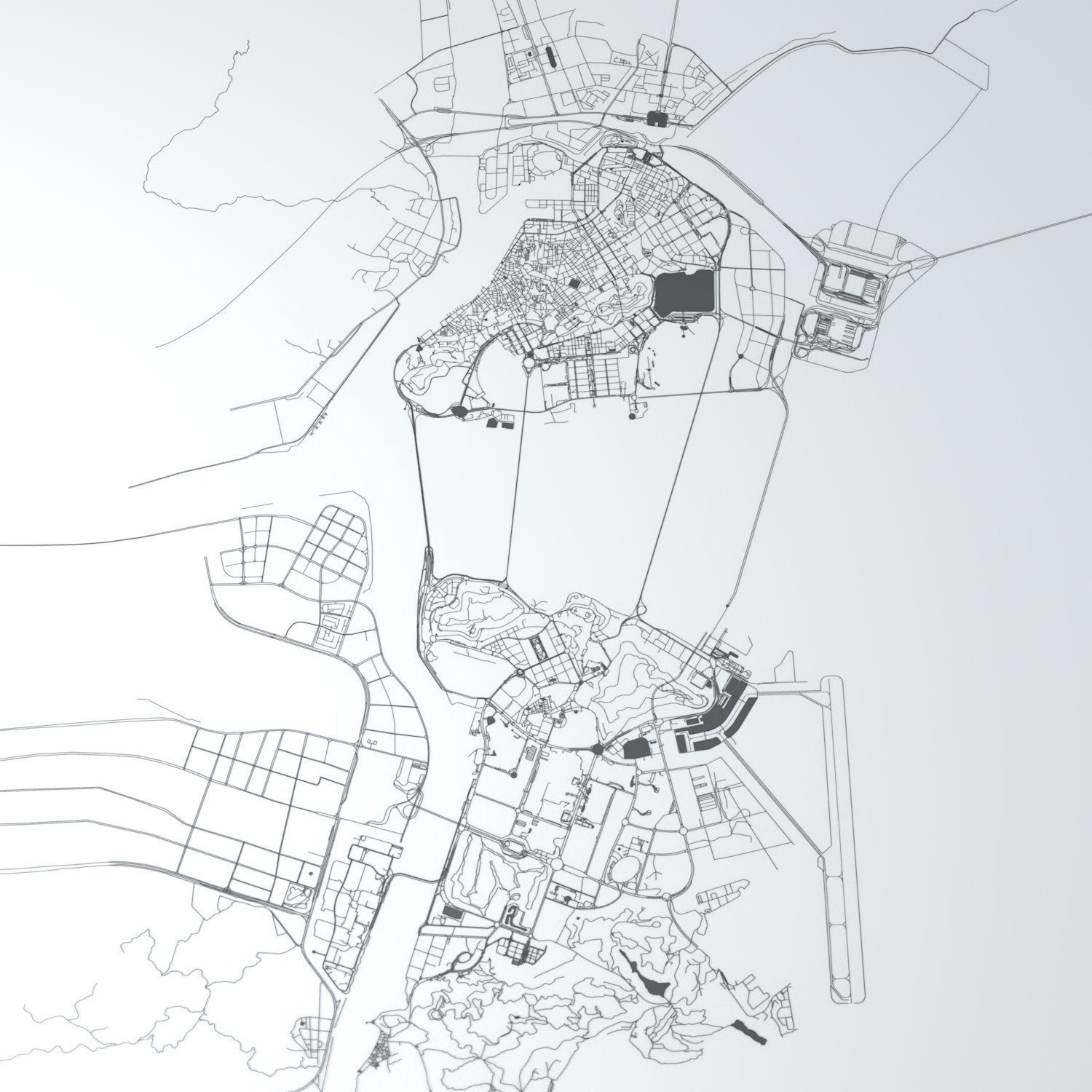 Macau Road Network and Streets 3D model | CGTrader