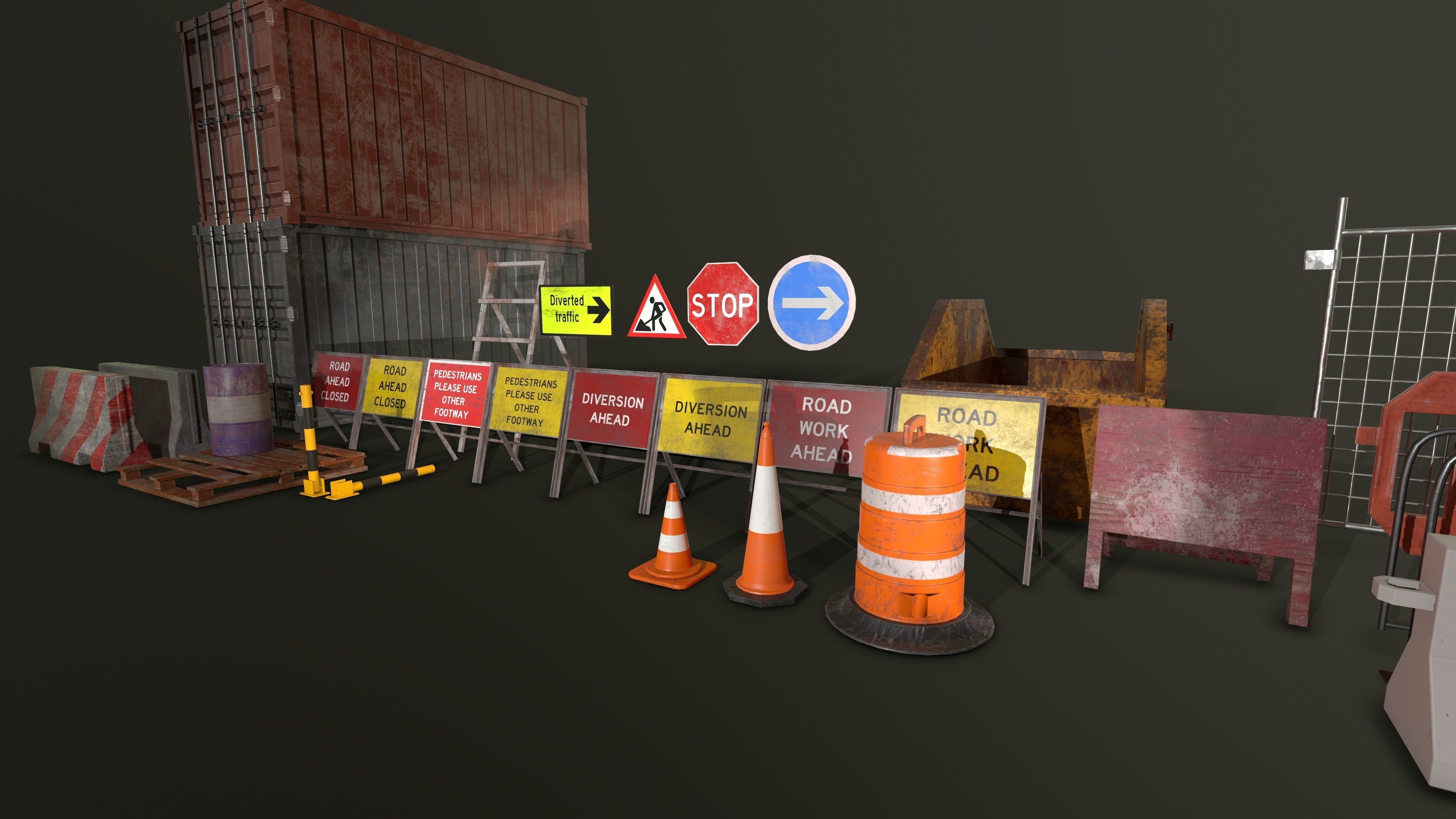 Construction Asset Pack free 3D model | CGTrader