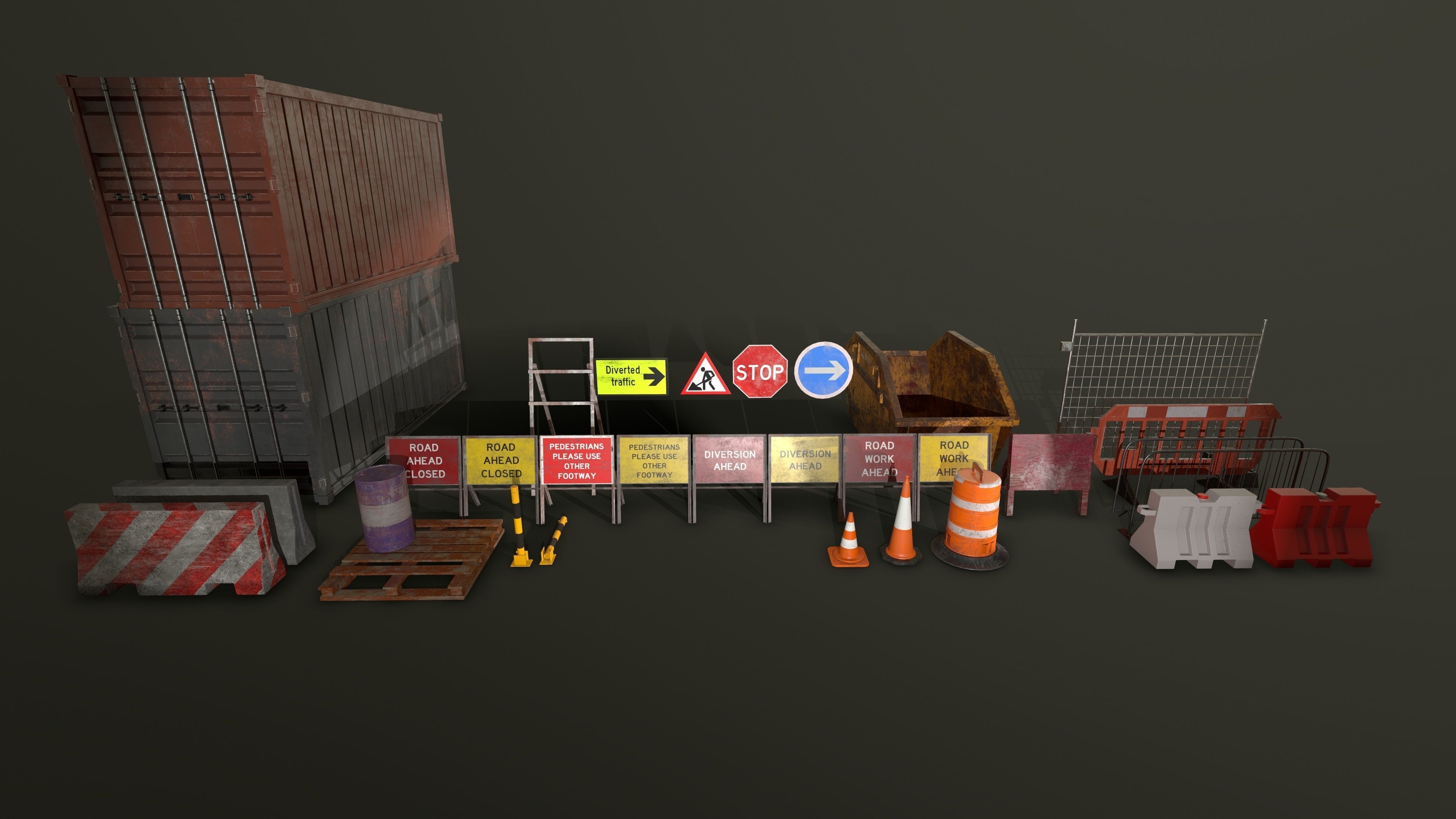 Construction Asset Pack free 3D model | CGTrader