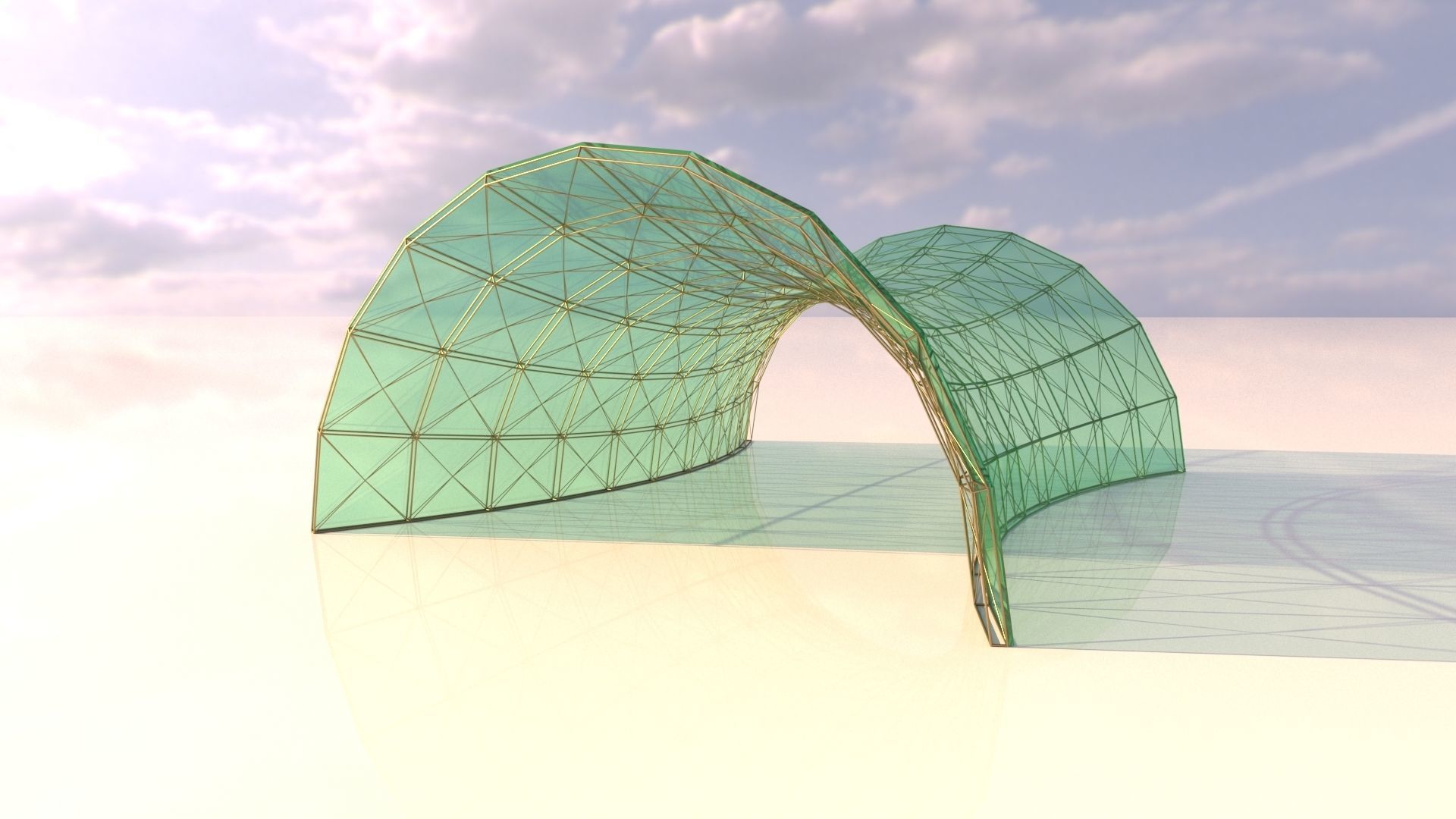 Architectural Spaceframe Arched Structure 3d Model Cgtrader