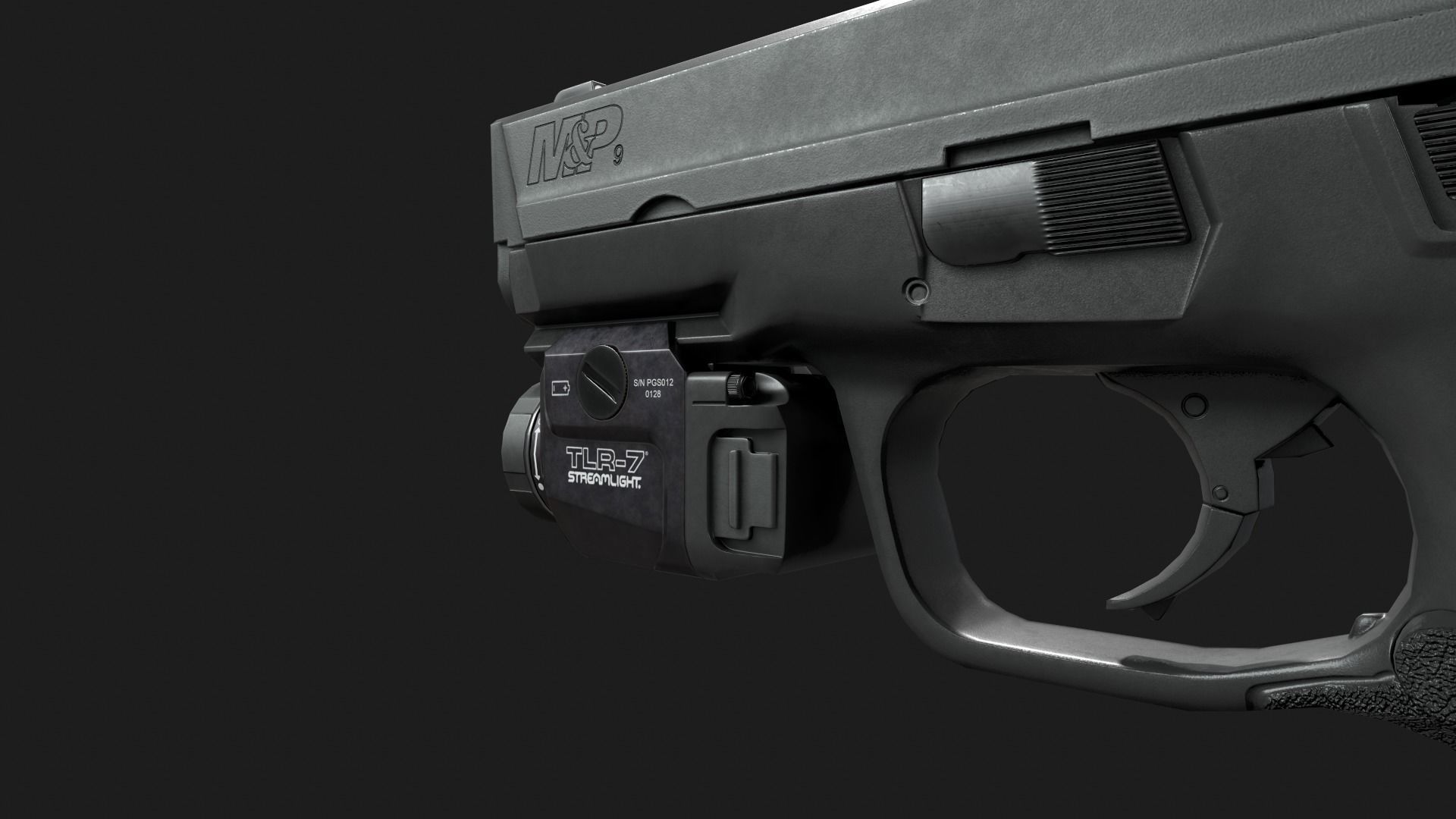 3D model Streamlight TLR7 Compact Handgun Weapon Mounted Light VR / AR ...