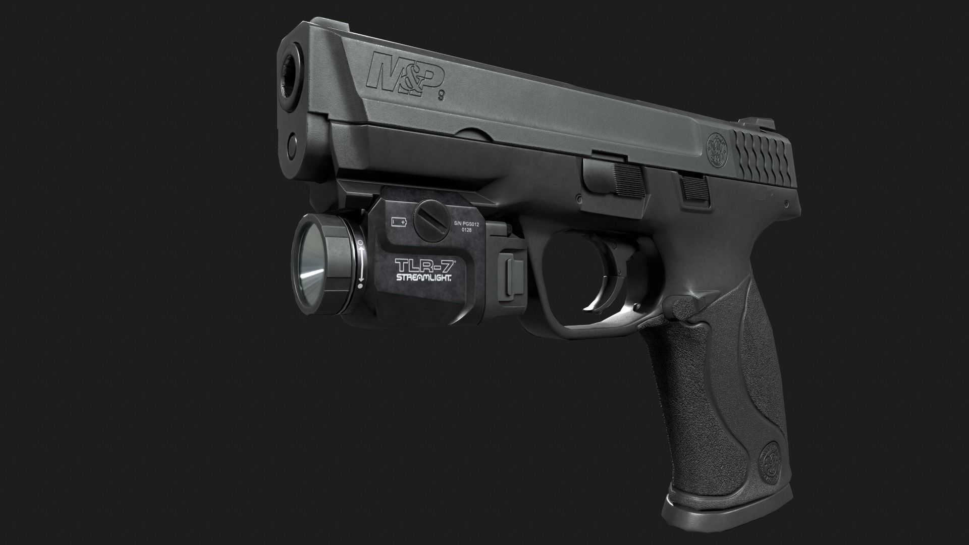 3D model Streamlight TLR7 Compact Handgun Weapon Mounted Light VR / AR ...