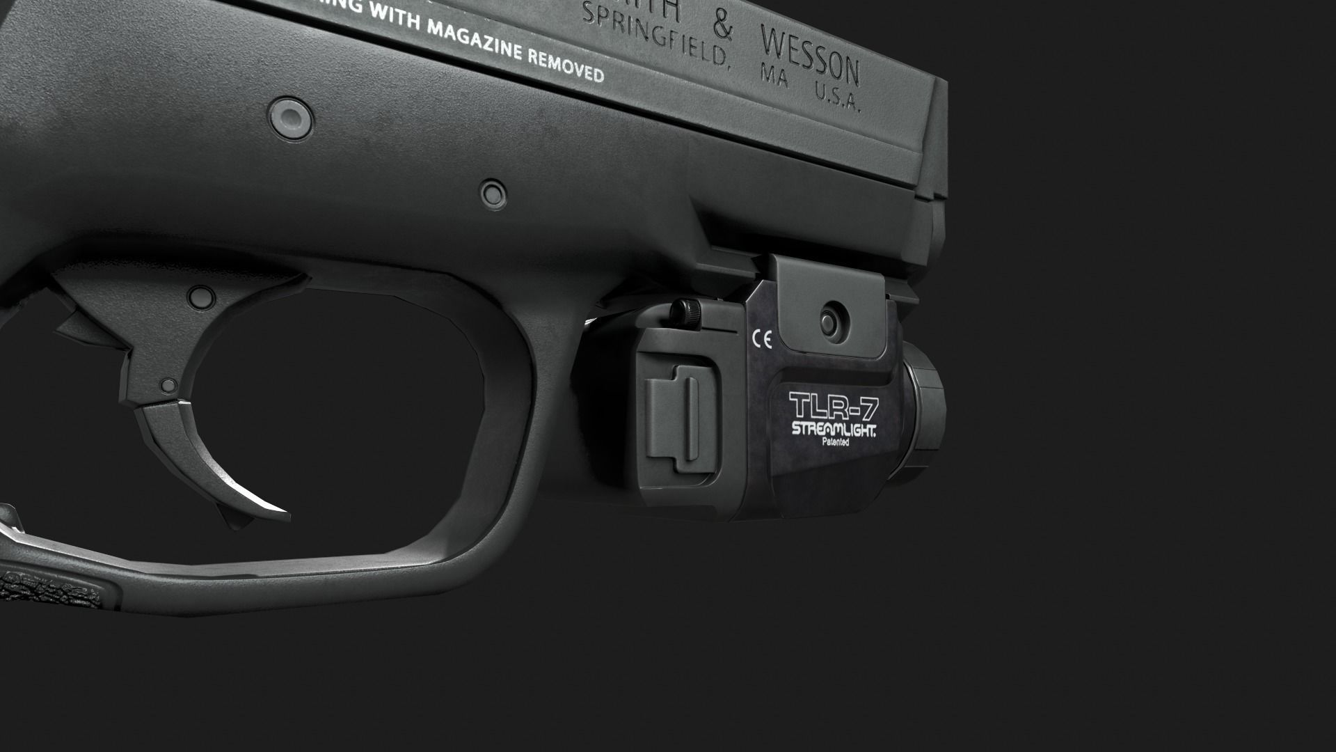 3D model Streamlight TLR7 Compact Handgun Weapon Mounted Light VR / AR ...