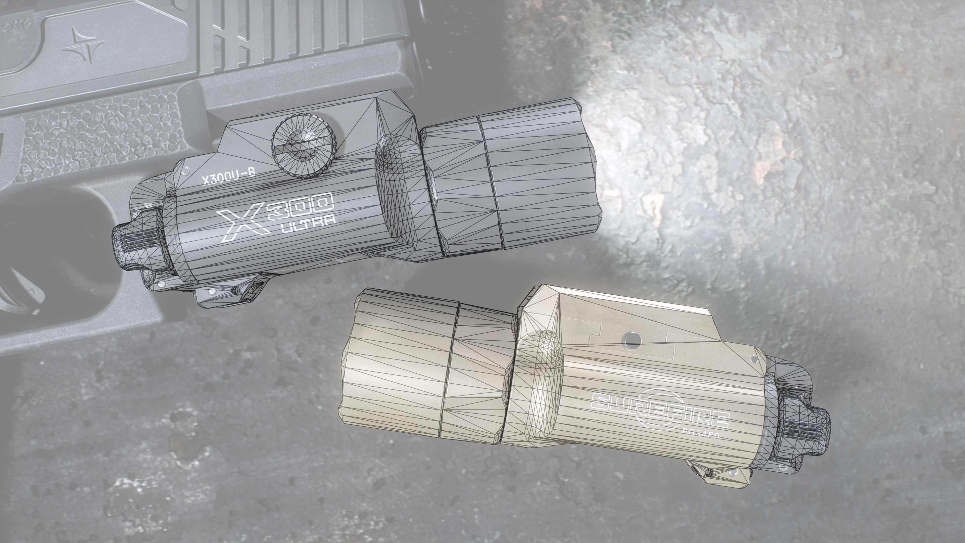 3D model Surefire X300U-B Weapon Mounted Light VR / AR / low-poly ...