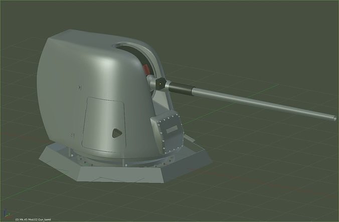 127mm Mk45 L54 Mod0-2 naval gun 3D model | CGTrader
