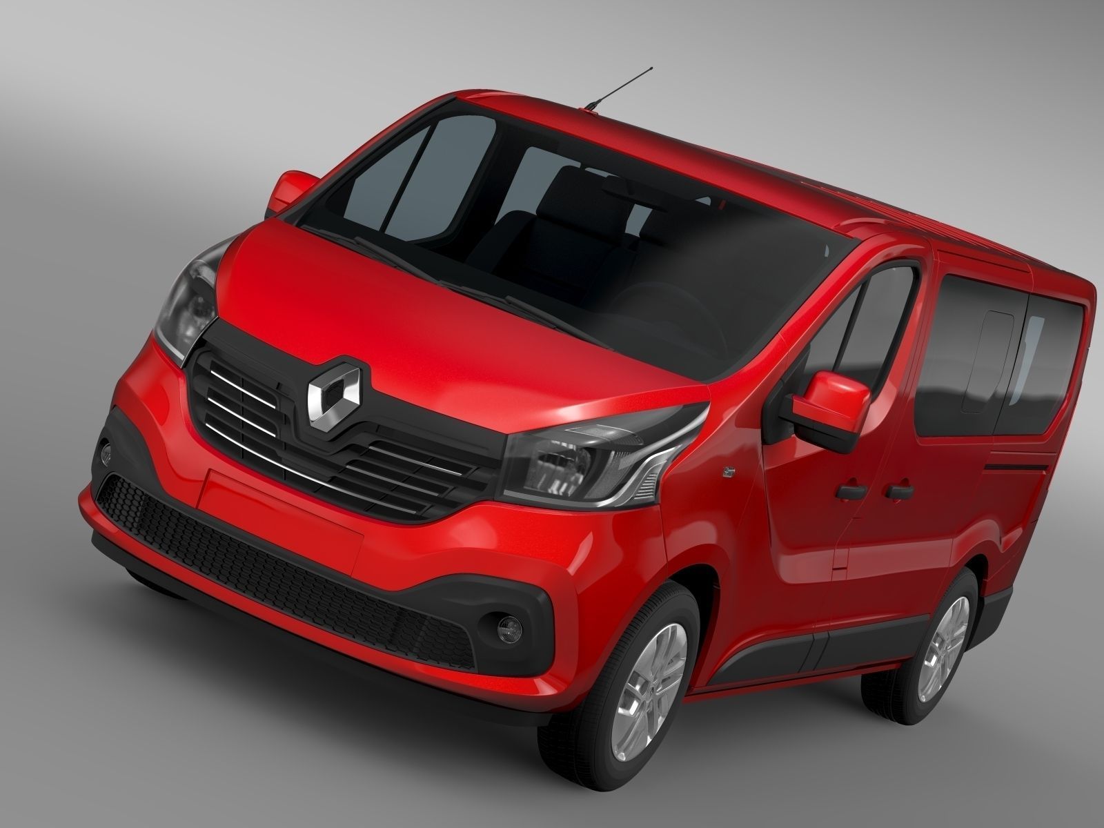 Renault Trafic Minibus 2015 3D Model MAX OBJ 3DS FBX C4D LWO LW LWS ...